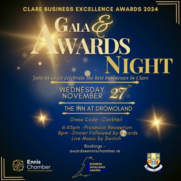 Clare Business Excellence Awards - Gala Dinner - Ennis Chamber of ...