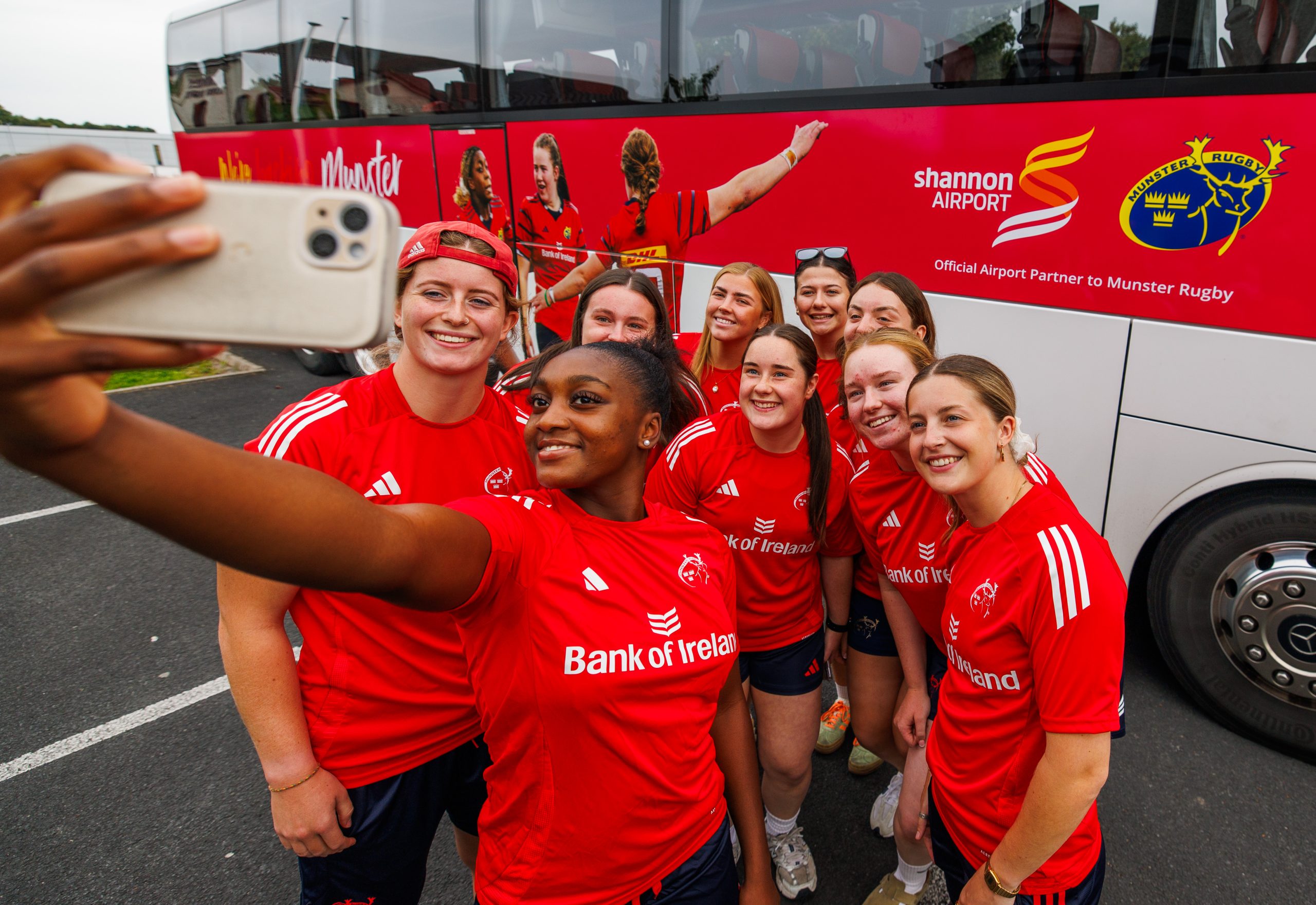 Launch of newly branded Shannon Airport Munster Rugby Women’s team bus ...